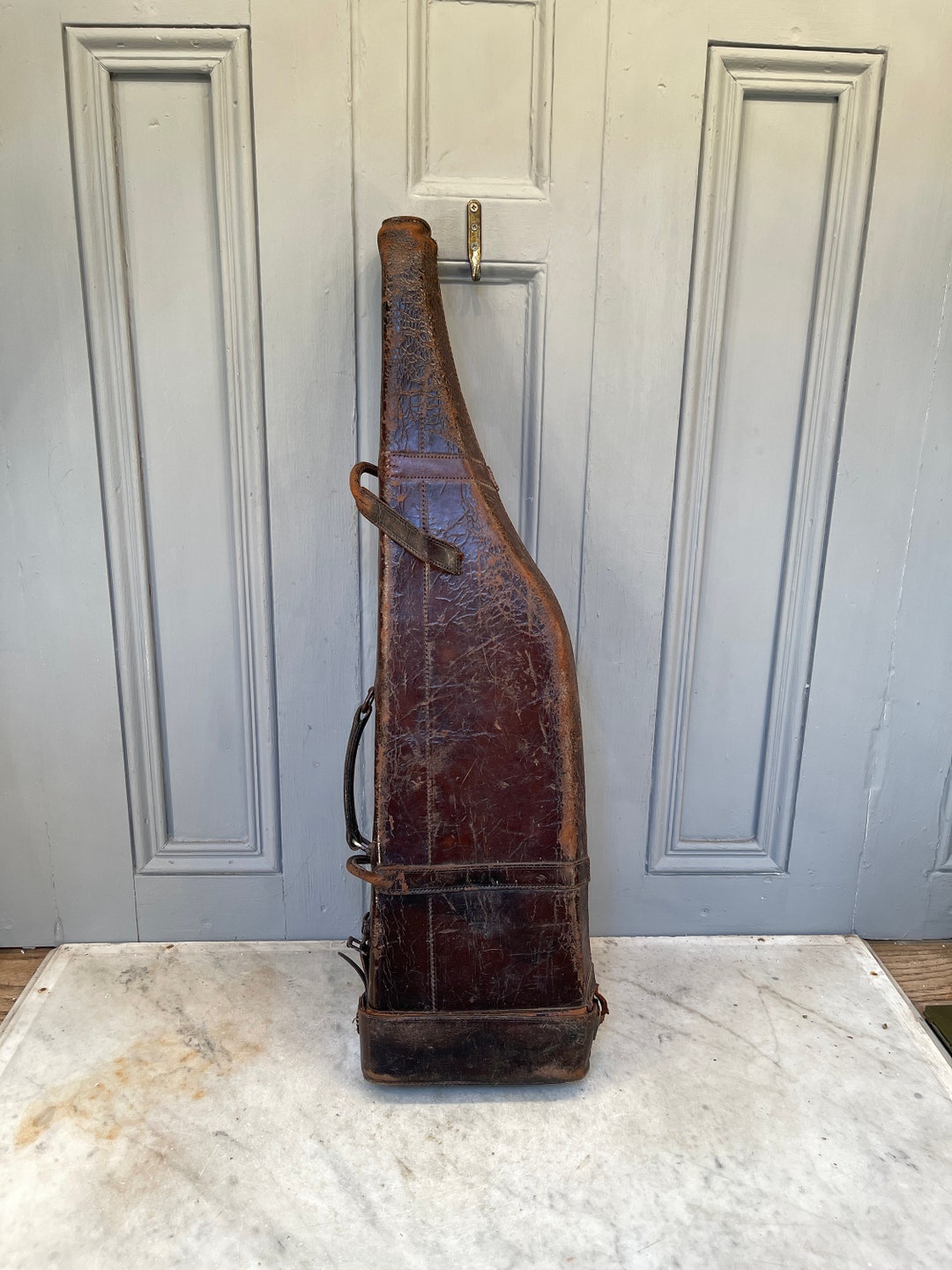 Antique Leather Leg of Lamb Gun Case With Owner's Initials RP - Display ...