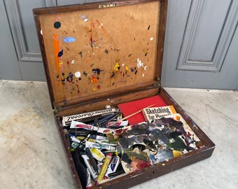 Antique Artists Wooden Paintbox With Palette - Etsy
