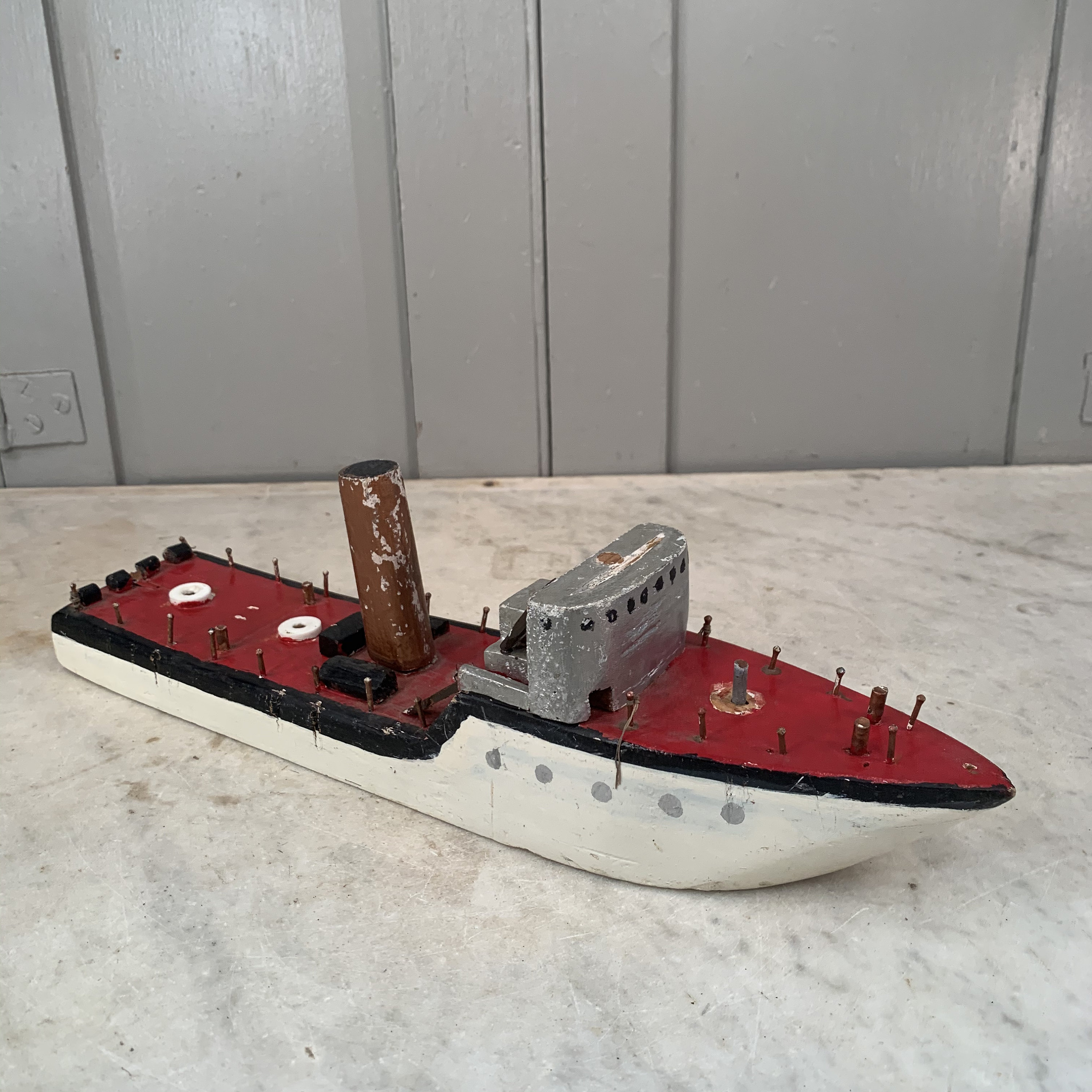 Antique Vintage Handmade Carved Wooden Toy Steam Boat - Etsy