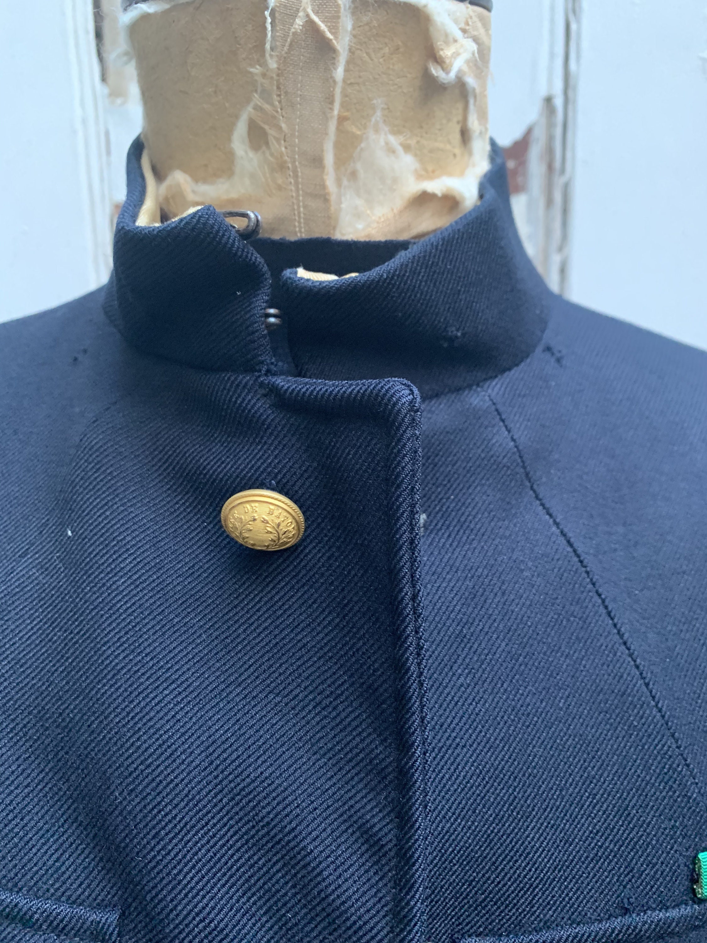 Vintage Navy Blue Wool Uniform Dress Jacket Coat Size S - Etsy