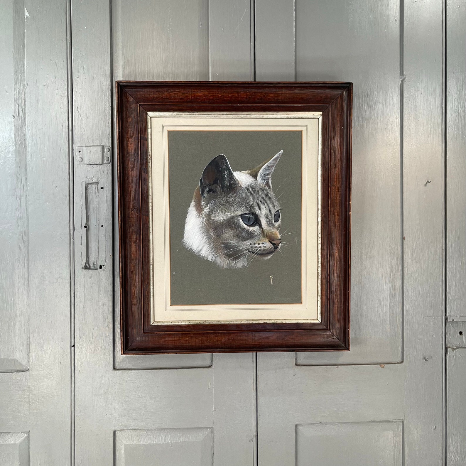 Antique Watercolour Portrait of a Cat Signed K Nixon | Etsy