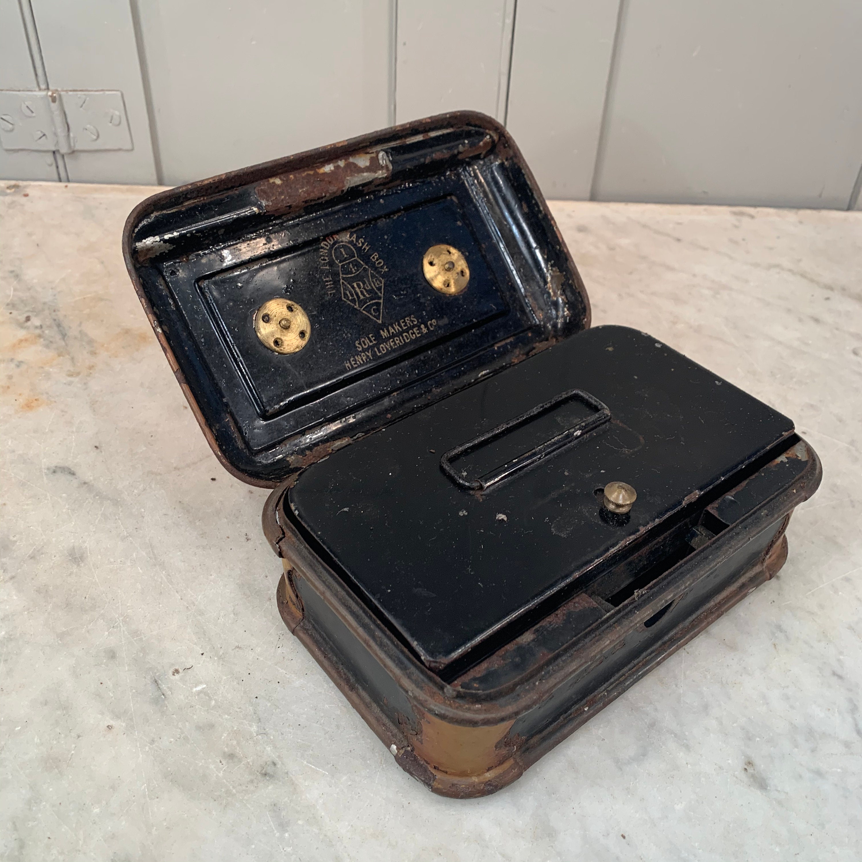 Antique Victorian Toleware Cash Tin Box or Moneybox | Etsy