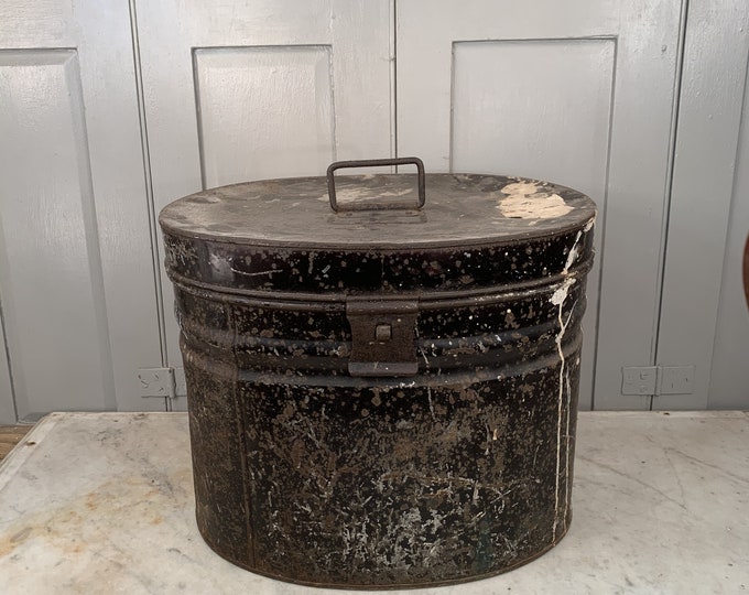 Antique Victorian Black Hat Tin Box Hatbox - Etsy UK