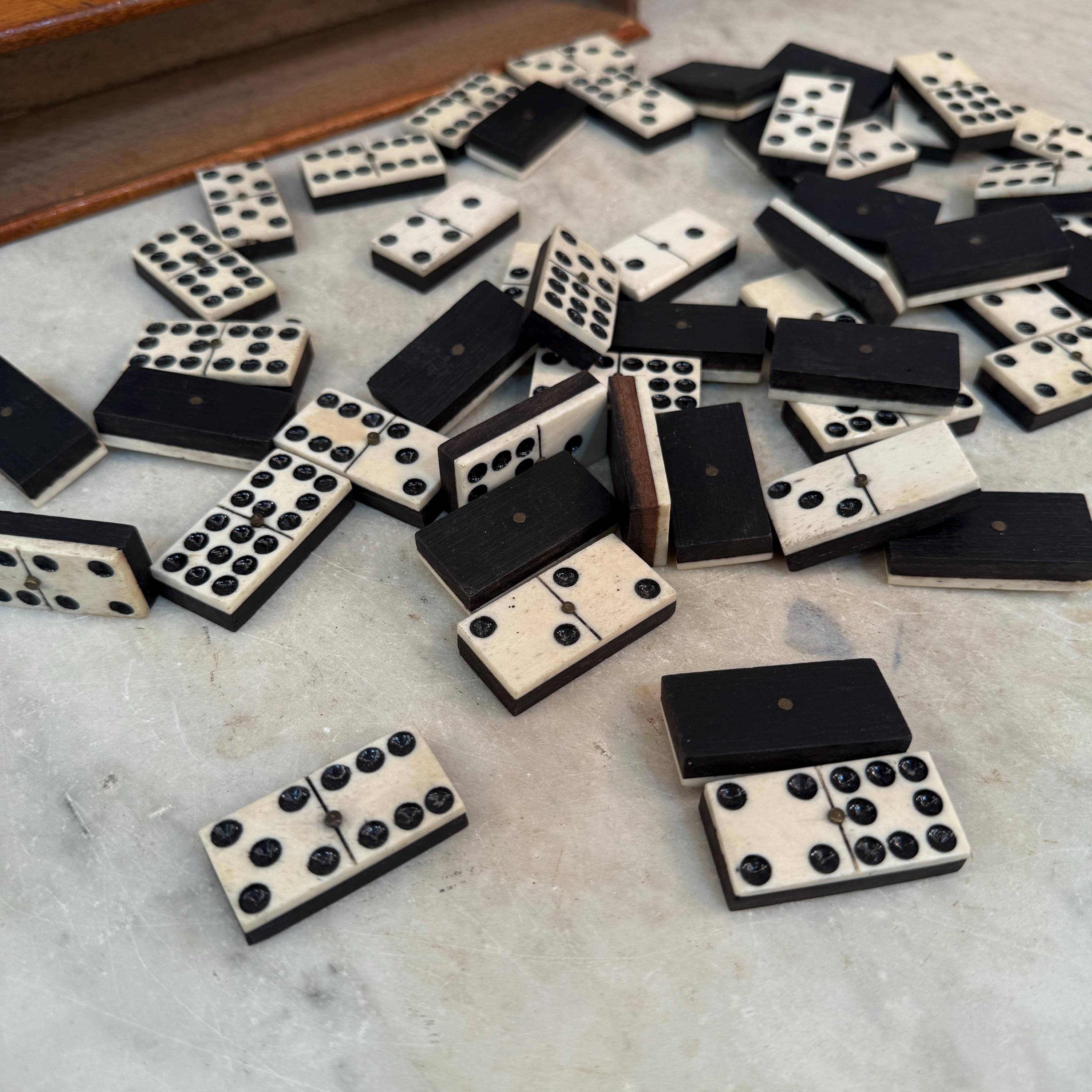 Antique Boxed Set of 49 Dominoes - Etsy