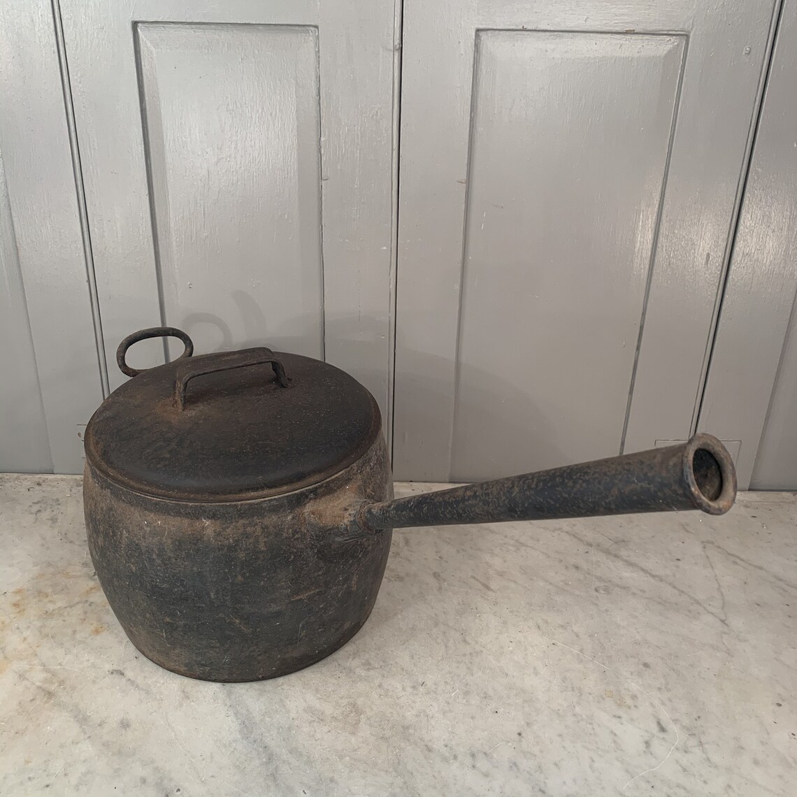 Antique Large 2 Gallon Cast Iron Saucepan Gypsy Pot - Etsy