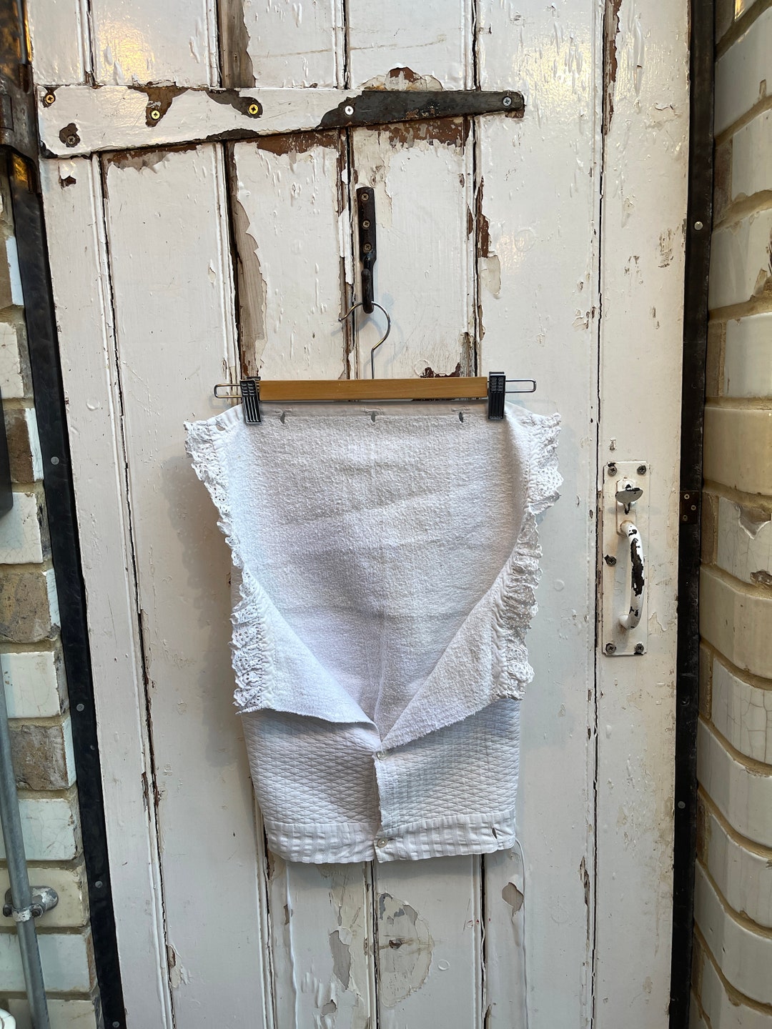 Antique French White Marcella Brushed Cotton Top Corset Cover Lingerie ...
