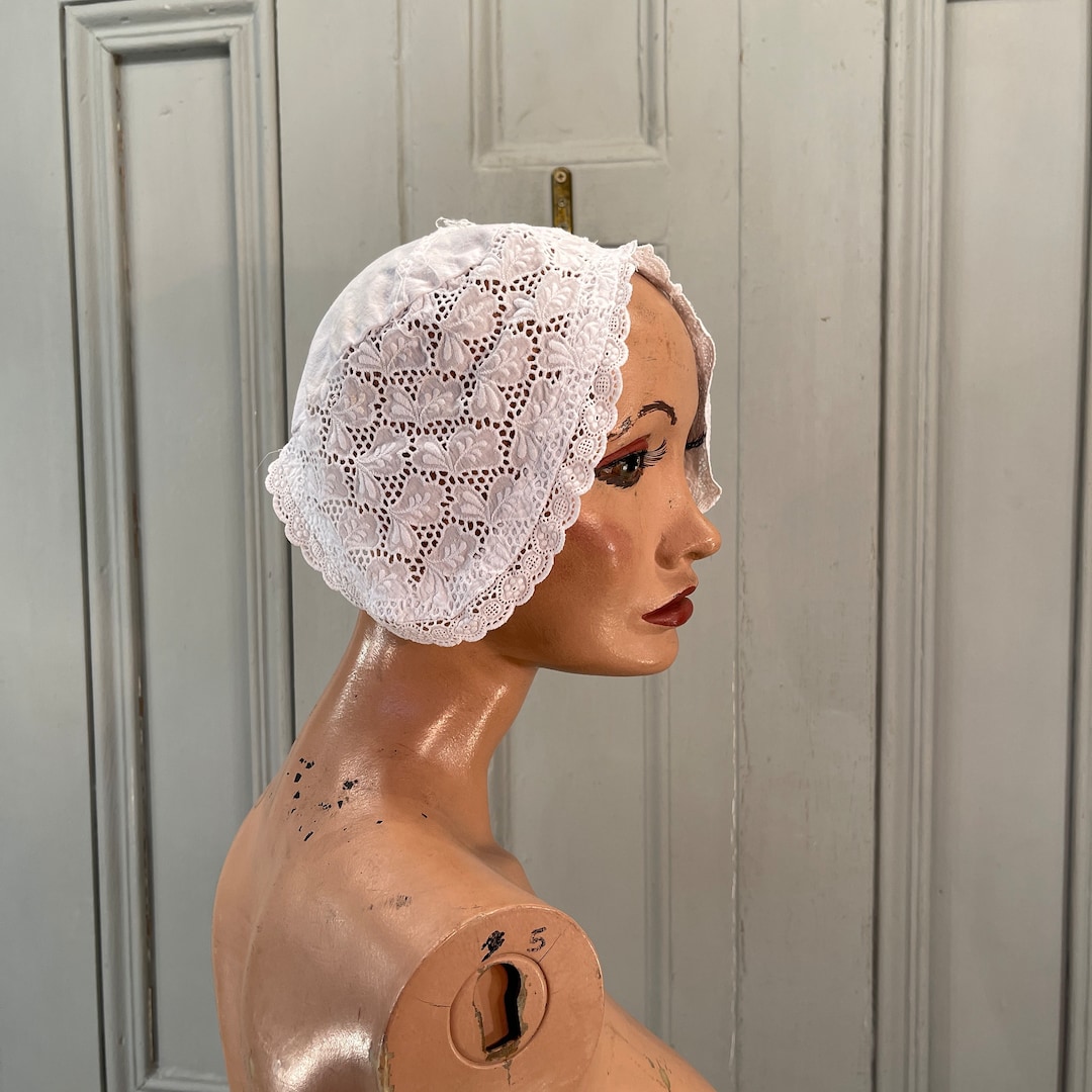 Antique Dutch Handmade White Cotton Lace Bonnet Hat Size S/M - Etsy