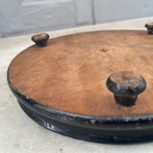 Antique French Wooden Circular Clock Dome Base or Jewellery Display ...