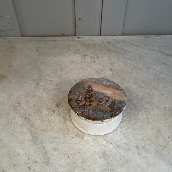 Antique Victorian Ceramic Paste Pot With Painted Lid - Etsy