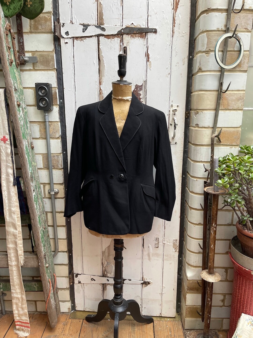 Antique French Black Wool Jacket Blazer by Weill Paris Size M - Etsy