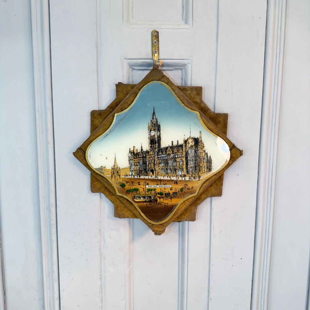 Antique Green Velvet Wall Mounted Plaque of Manchester Town Hall - Etsy