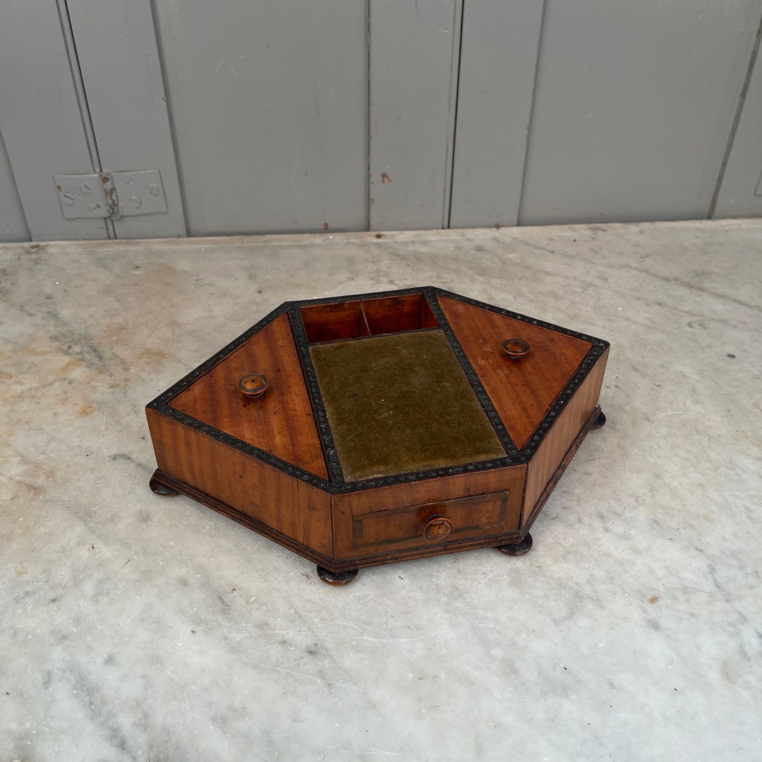 Antique Victorian Wooden Sewing Box With Partitioned Interior - Etsy