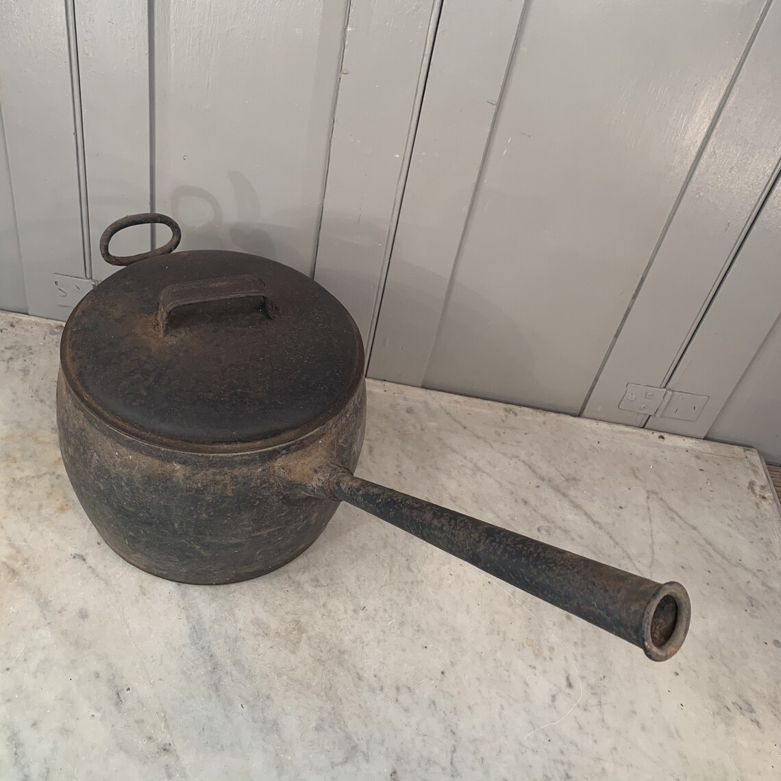 Antique Large 2 Gallon Cast Iron Saucepan Gypsy Pot - Etsy