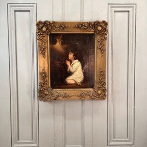 Antique Oil Painting Portrait Study of the Visitation of Samuel by an ...