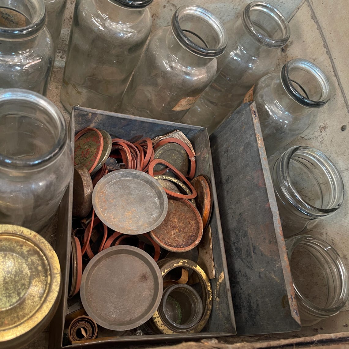 Crate of Antique Misc Preserving Kilner Jars - Collection From London ...