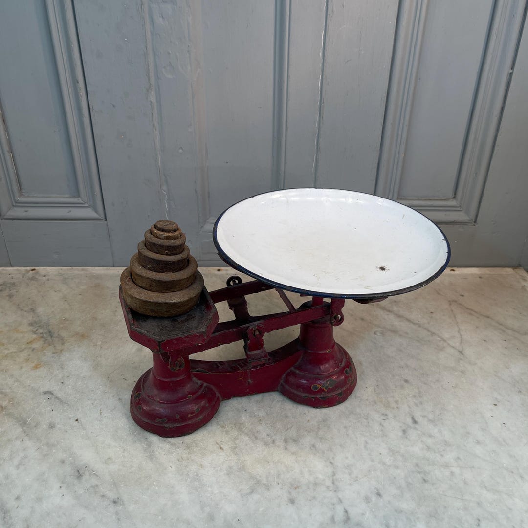 Antique Cast Iron Kitchen Scales With Set of Weights - Etsy