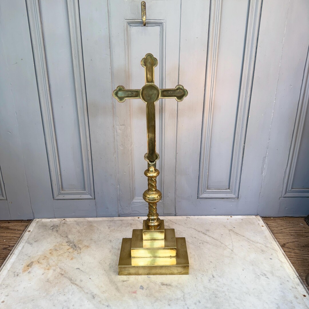 Large Antique Victorian Gothic Brass Church Crucifix (no 2) - Etsy