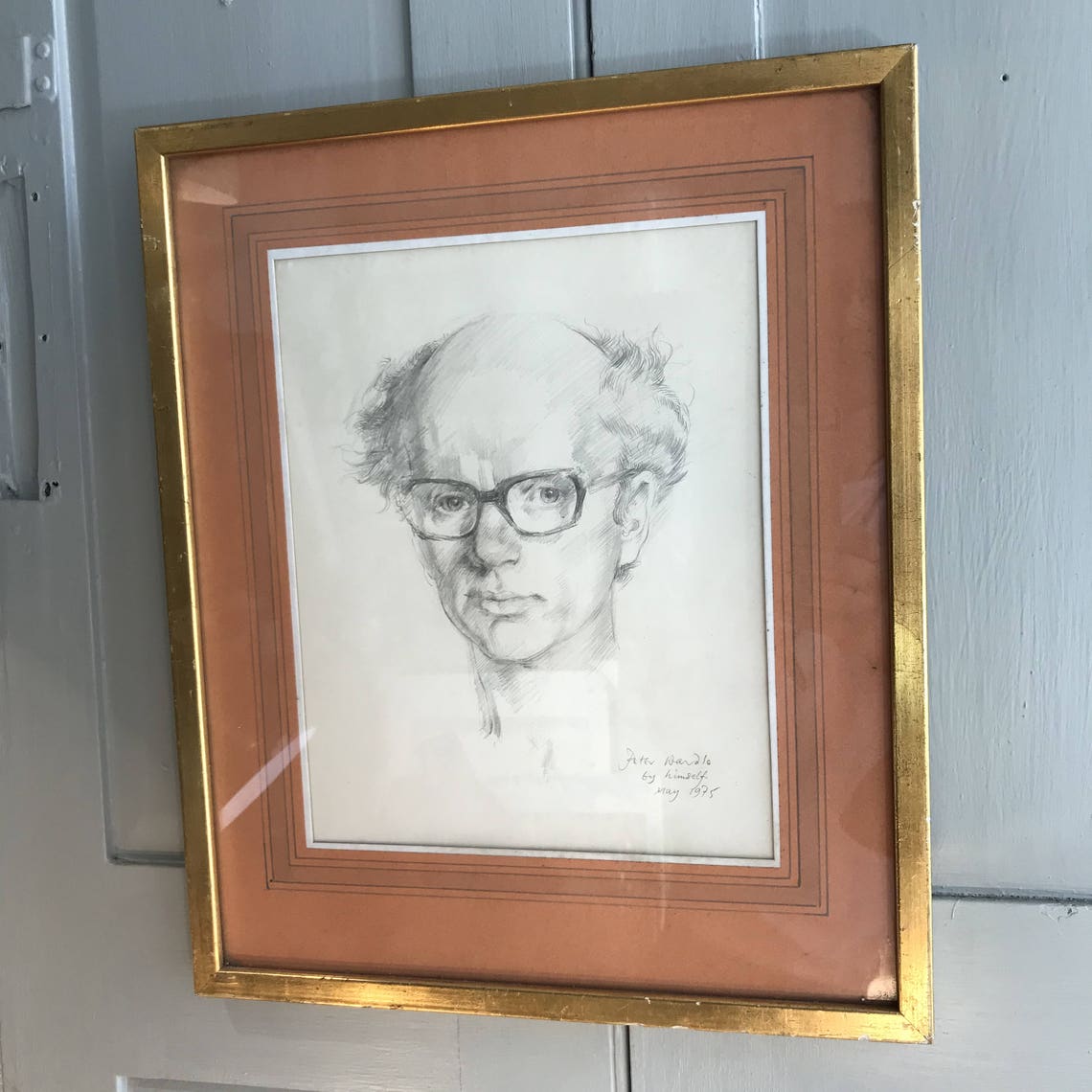 Original Vintage Pencil Drawing Self Portrait of Peter Wardle by ...