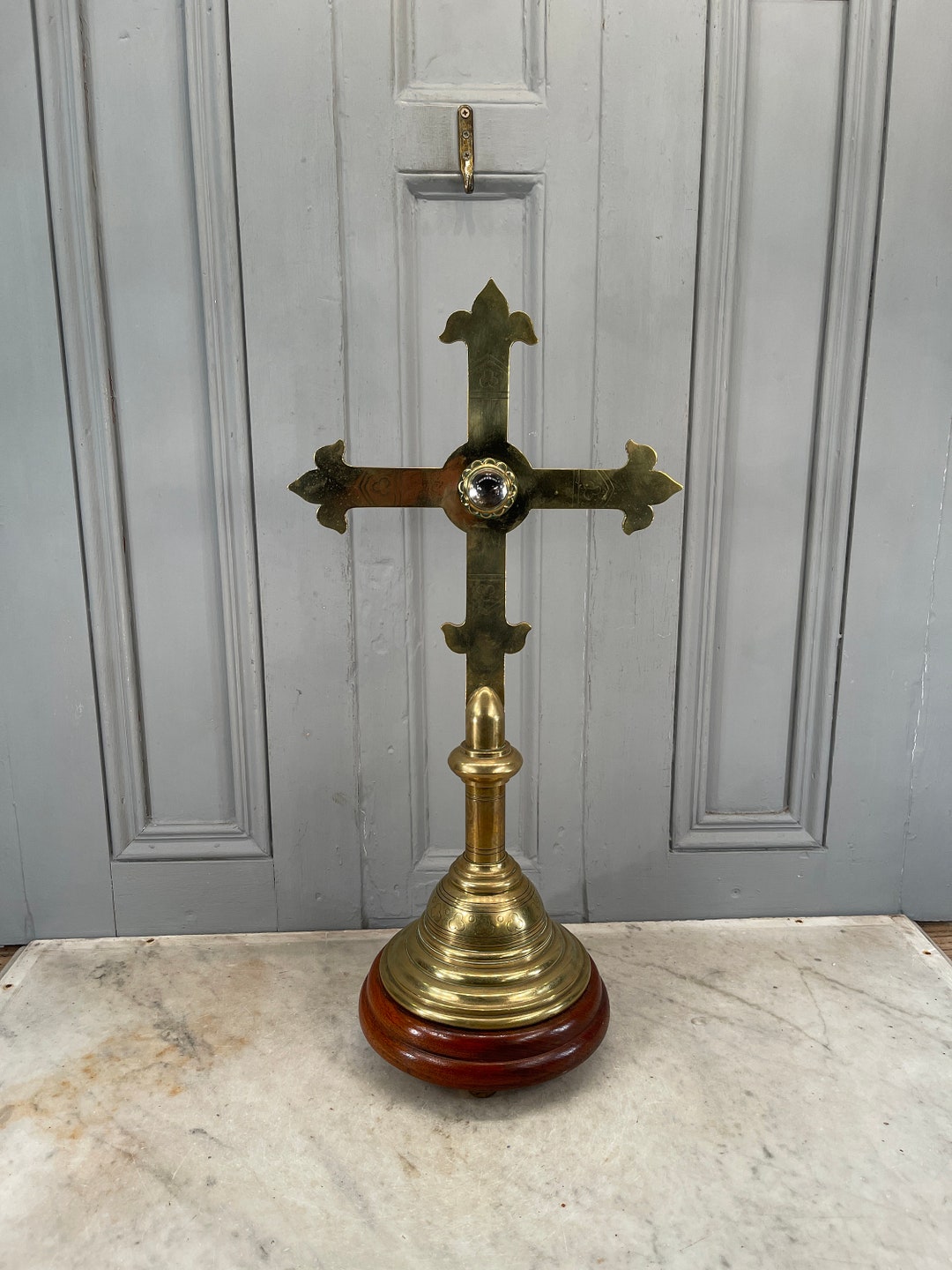 Large Antique Victorian Gothic Brass Church Crucifix - Etsy