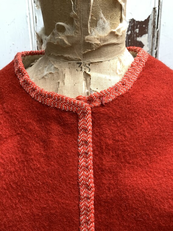 Antique Dutch traditional handmade red wool tunic jac… - Gem