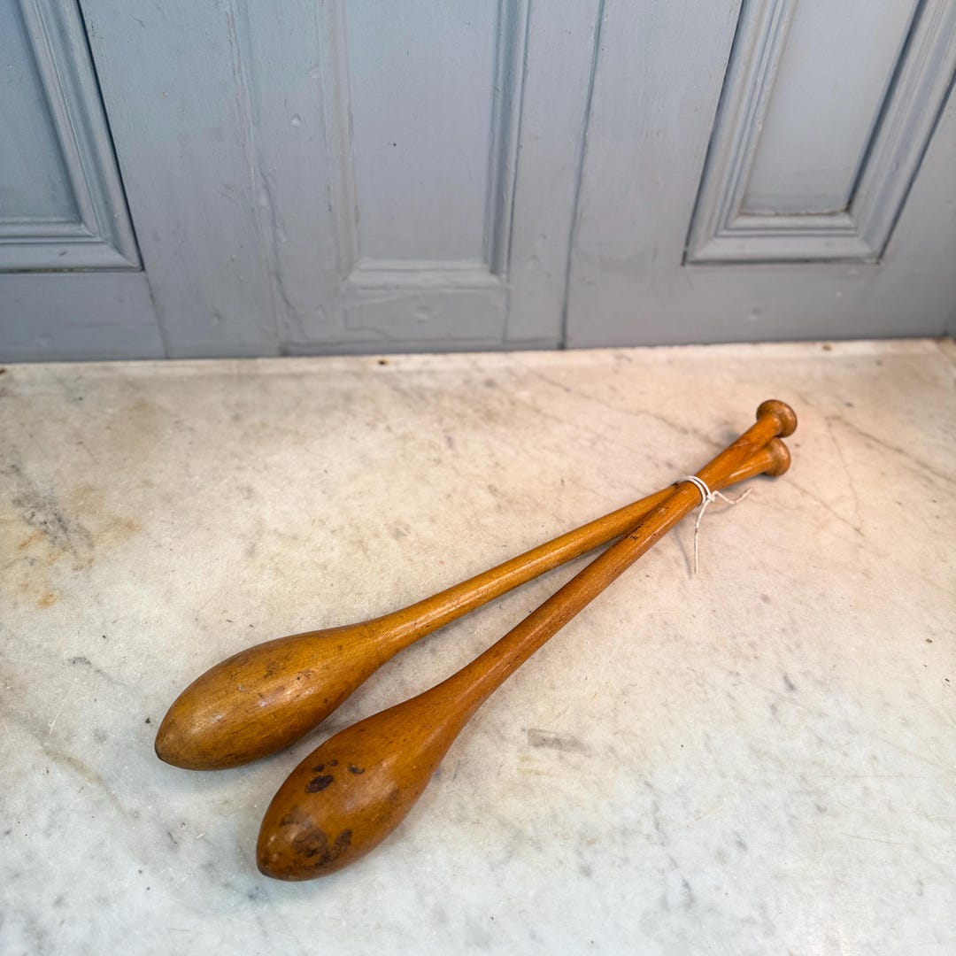 Pair Antique Vintage Turned Wood Exercise Batons (2nd Pair) - Etsy