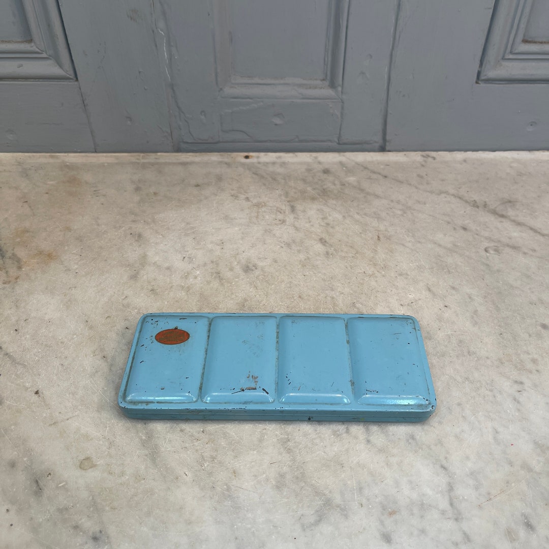Antique Vintage Artists Blue Metal Watercolour Paintbox Tin - Etsy ...