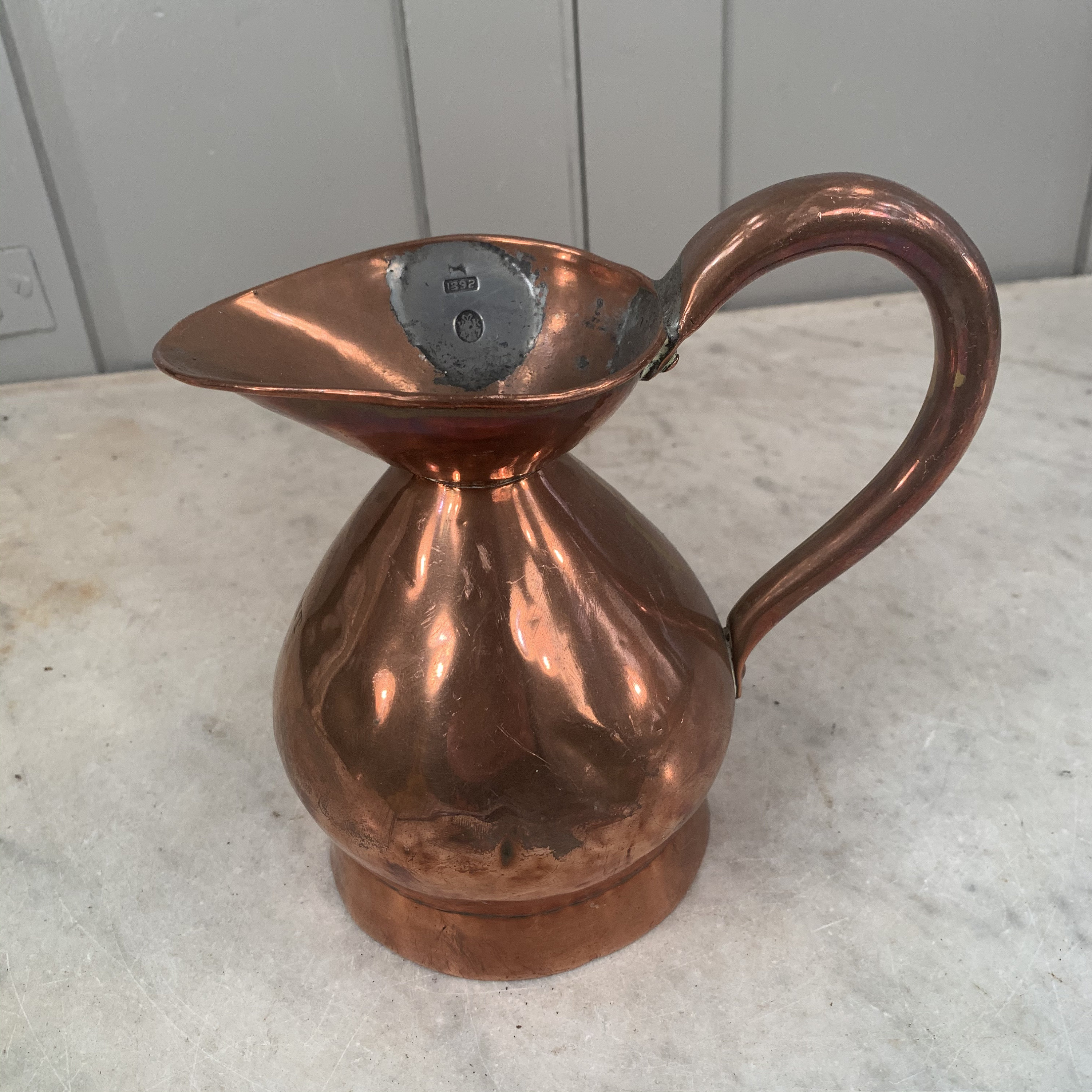Antique Victorian Copper Pint Measure Jug With Assay Mark VR | Etsy