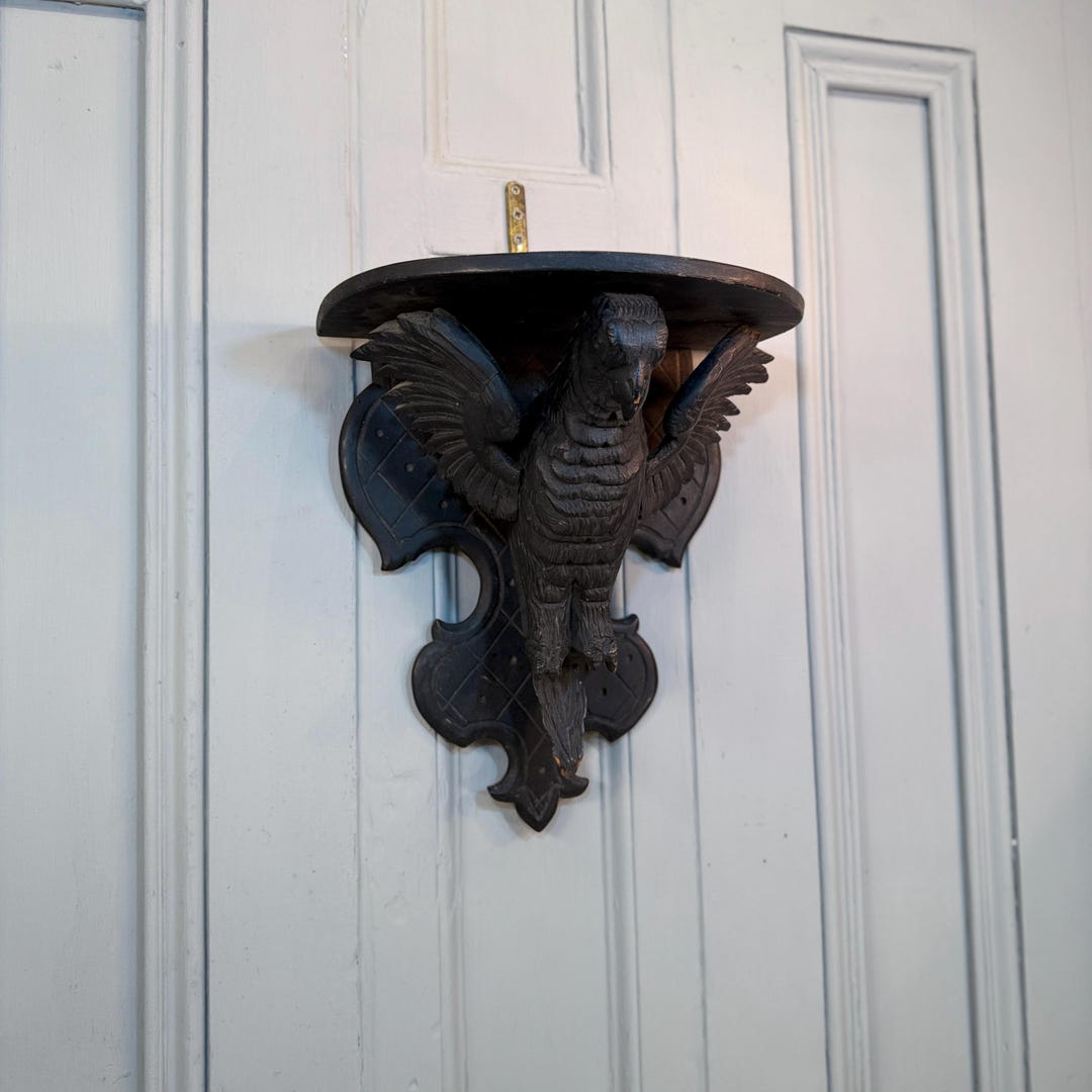 Antique Continental German Black Forest Carved Wooden Wall Mounted ...