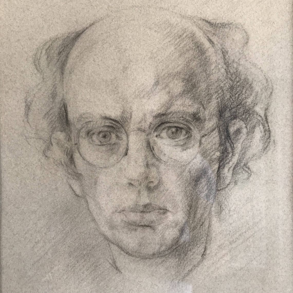 Original Vintage Pencil Drawing Self Portrait of Peter Wardle - Etsy