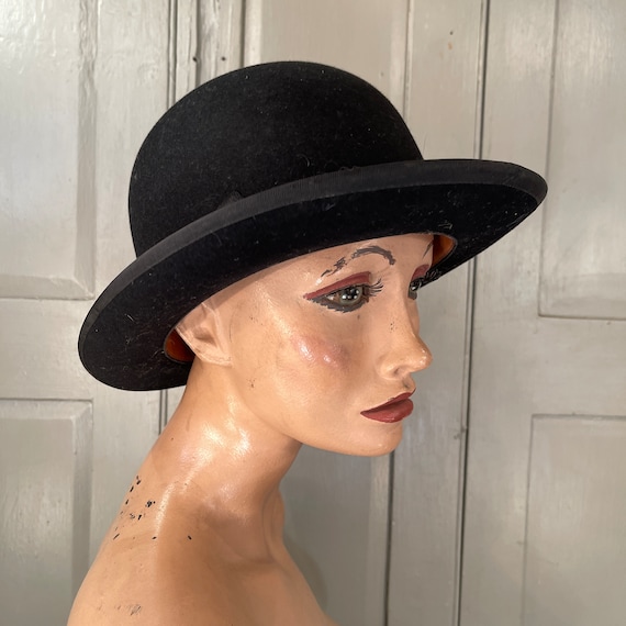 Antique French black bowler hat Au Sphinx by Maurice … - Gem