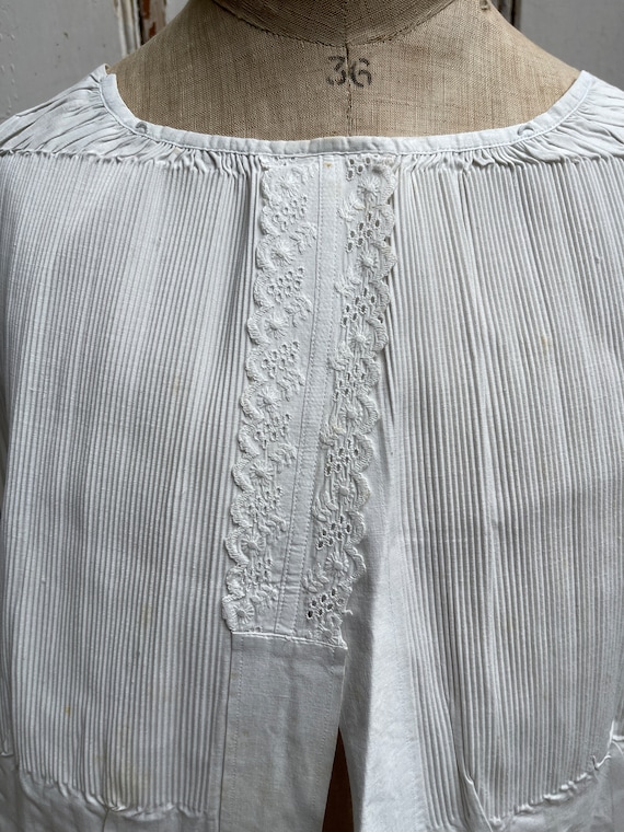 Antique Dutch white starched cotton bib shirt blouse … - Gem