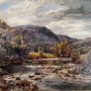 Antique River Landscape Oil Painting Signed WC 1880 - Etsy