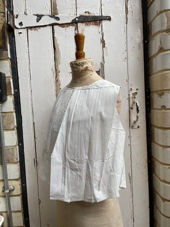 Antique Dutch white starched cotton bib shirt blouse … - Gem