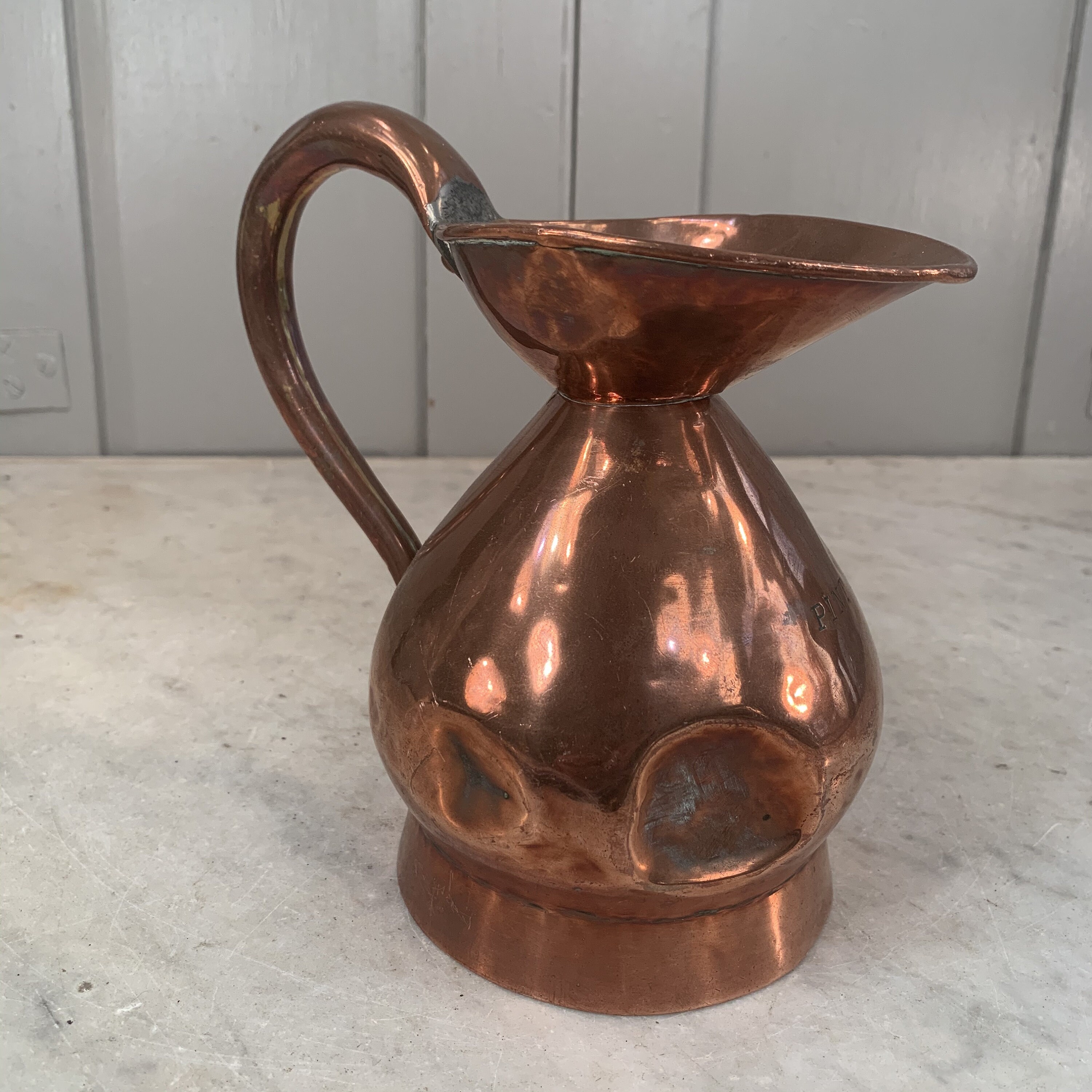 Antique Victorian Copper Pint Measure Jug With Assay Mark VR | Etsy