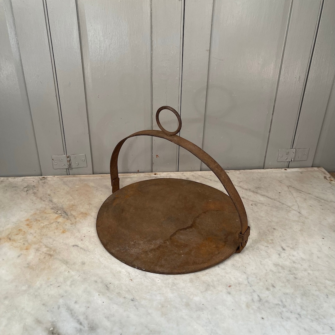 Large Antique Scottish 19th Century Hanging Cast Iron Griddle Plate or ...