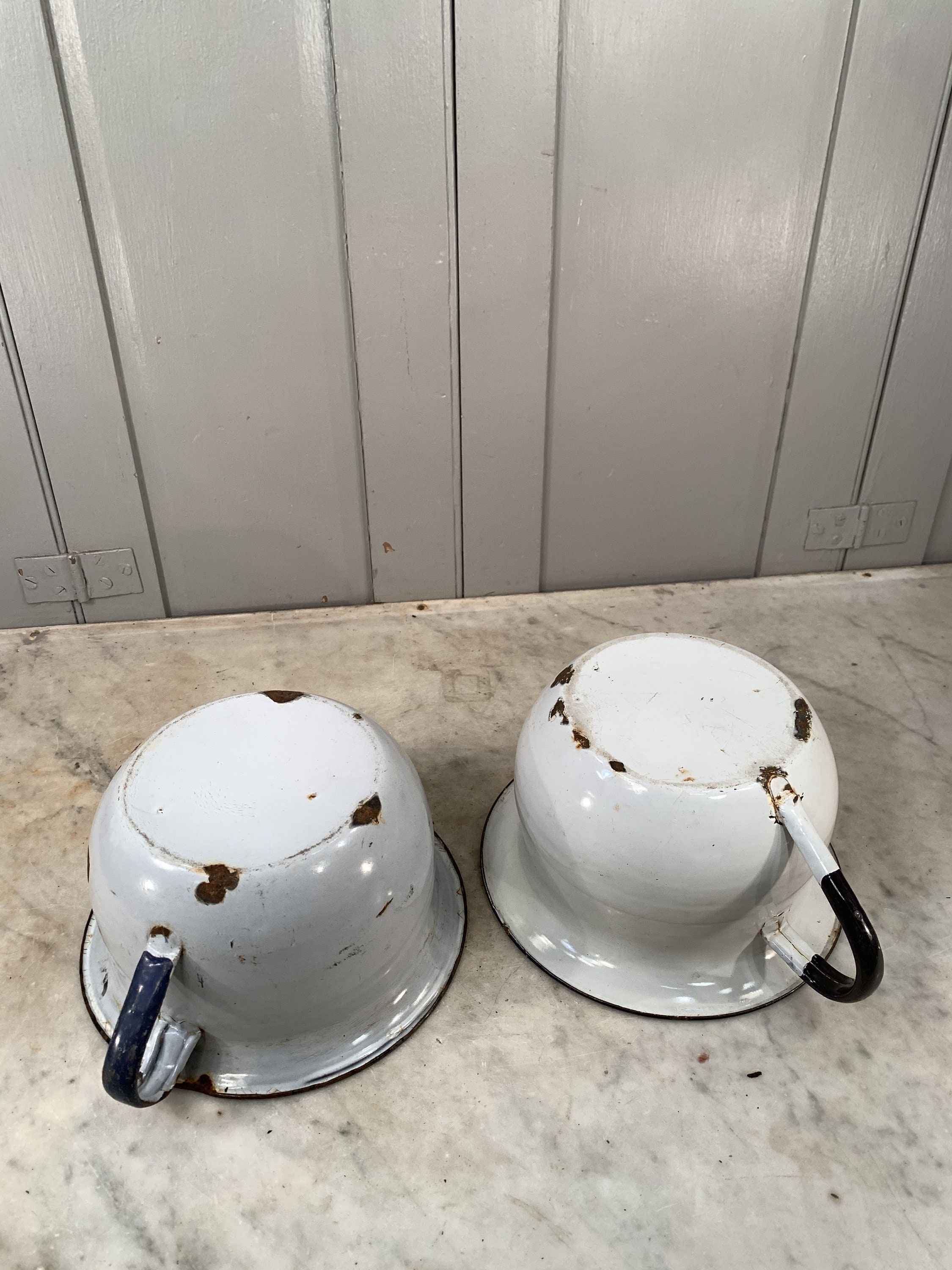 Couple antique vintage shabby enamel potty potties pots or | Etsy