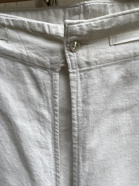 Antique vintage French short white cotton trousers py… - Gem
