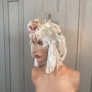 Antique Handmade Lace Bonnet With Beading and Floral Detail Size S/M - Etsy