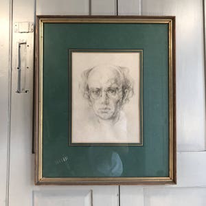 Original Vintage Pencil Drawing Self Portrait of Peter Wardle - Etsy