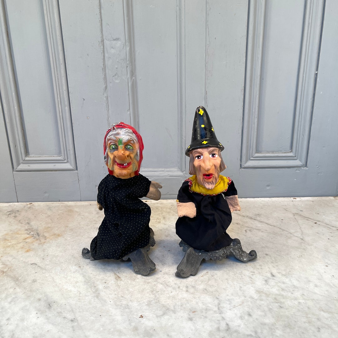 Couple Vintage Glove Hand Puppets Witch and Wizard - Etsy