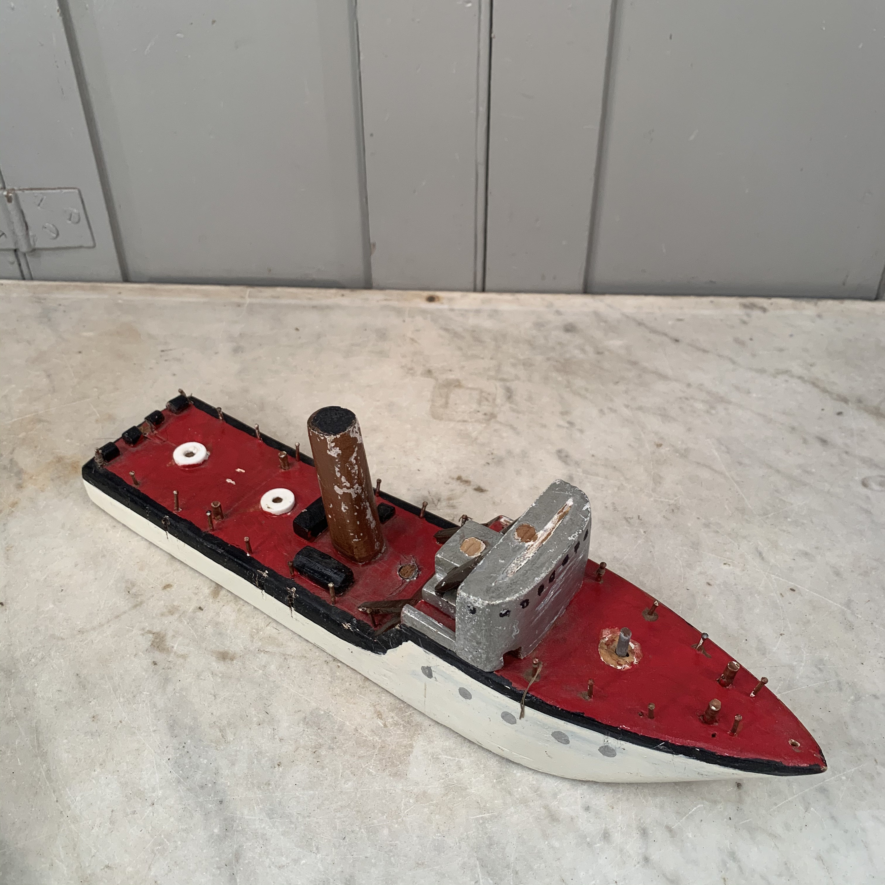 Antique Vintage Handmade Carved Wooden Toy Steam Boat - Etsy