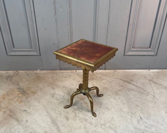 Antique Brass Display Stand With Ceramic Tiled Top - Etsy
