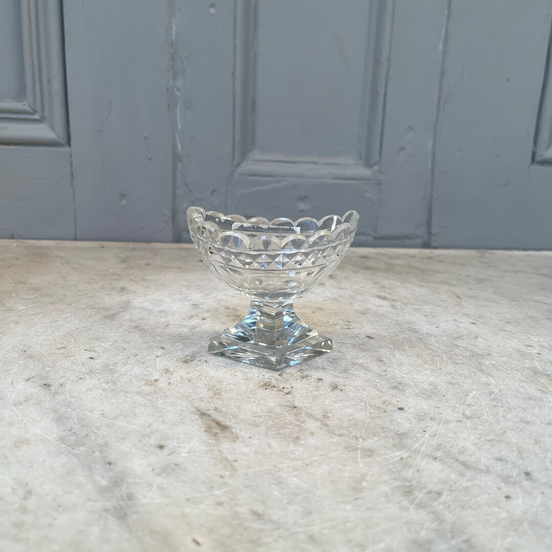 Antique Early Victorian Faceted Cut Glass Salt - Etsy
