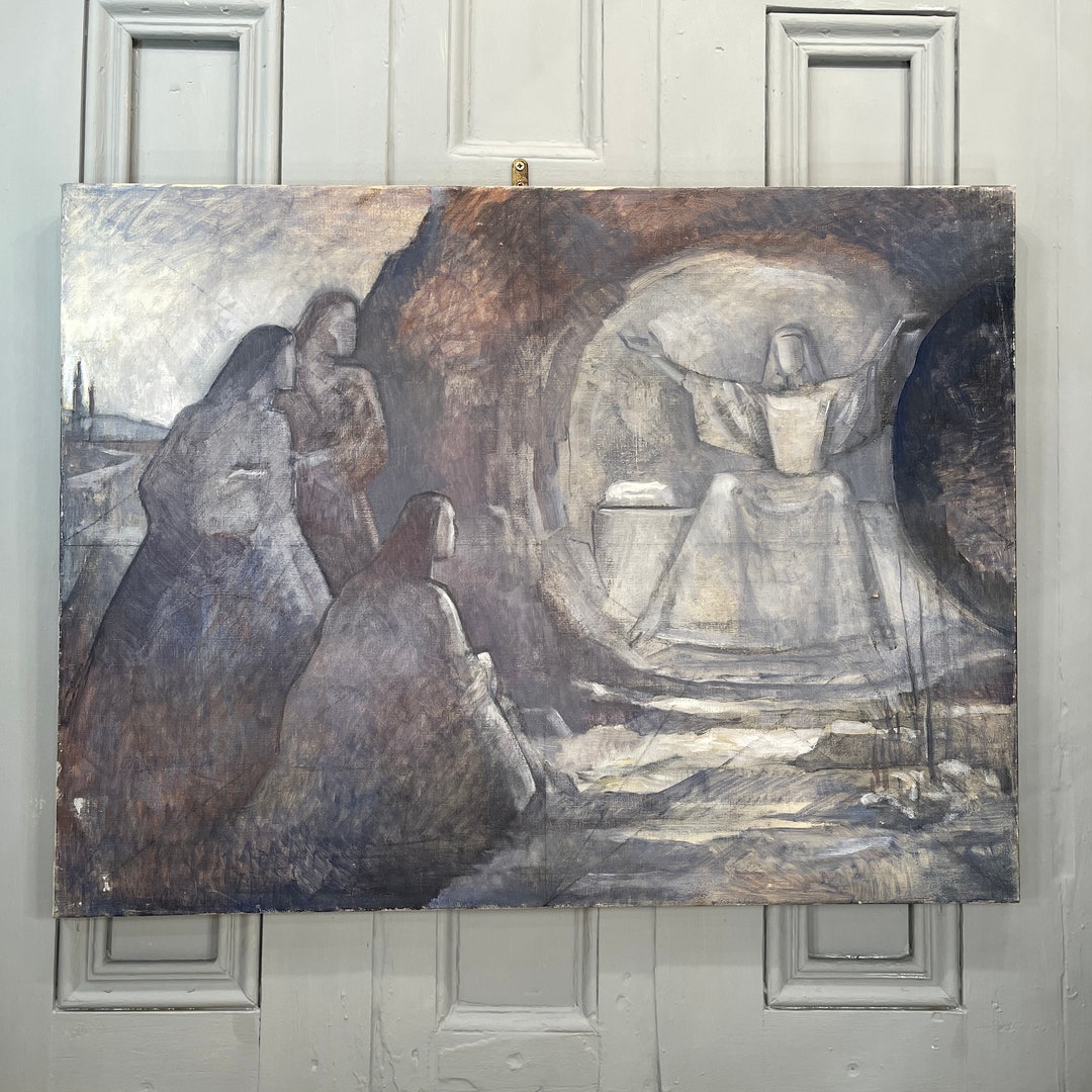 SOLD to John Large Antique Oil Painting Study of the Resurrection by ...