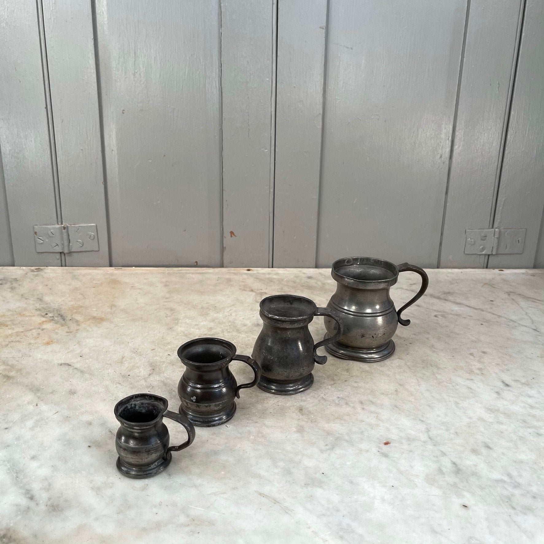 Set of 4 antique Victorian pewter measures | Etsy