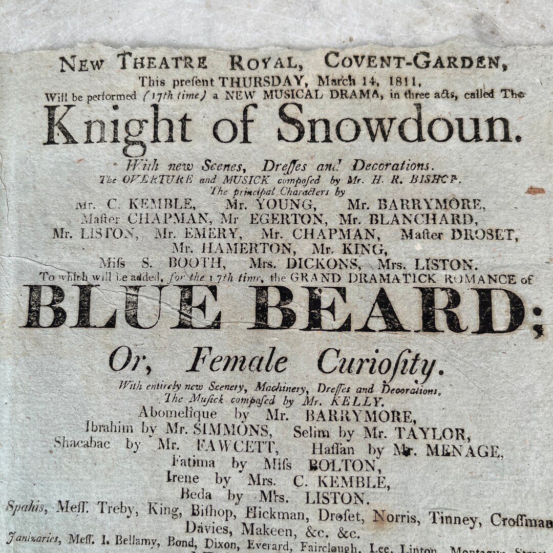 Antique Poster Flier Playbill New Theatre Royal Covent Garden London ...