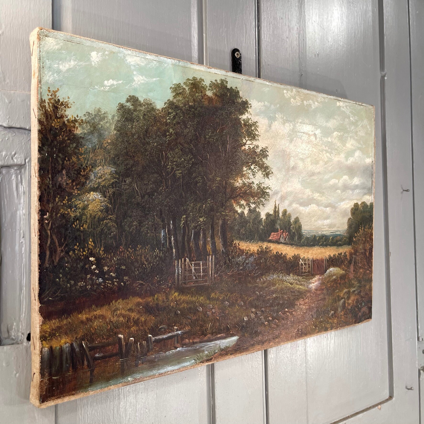 Antique Victorian Landscape Oil Painting of Path Woods and Cottage - Etsy
