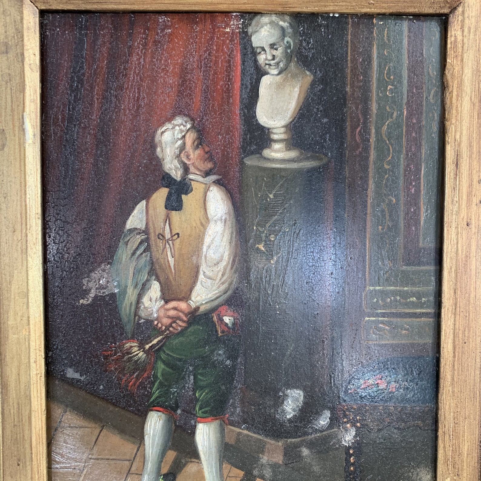 Antique Georgian oil painting study of manservant admiring | Etsy