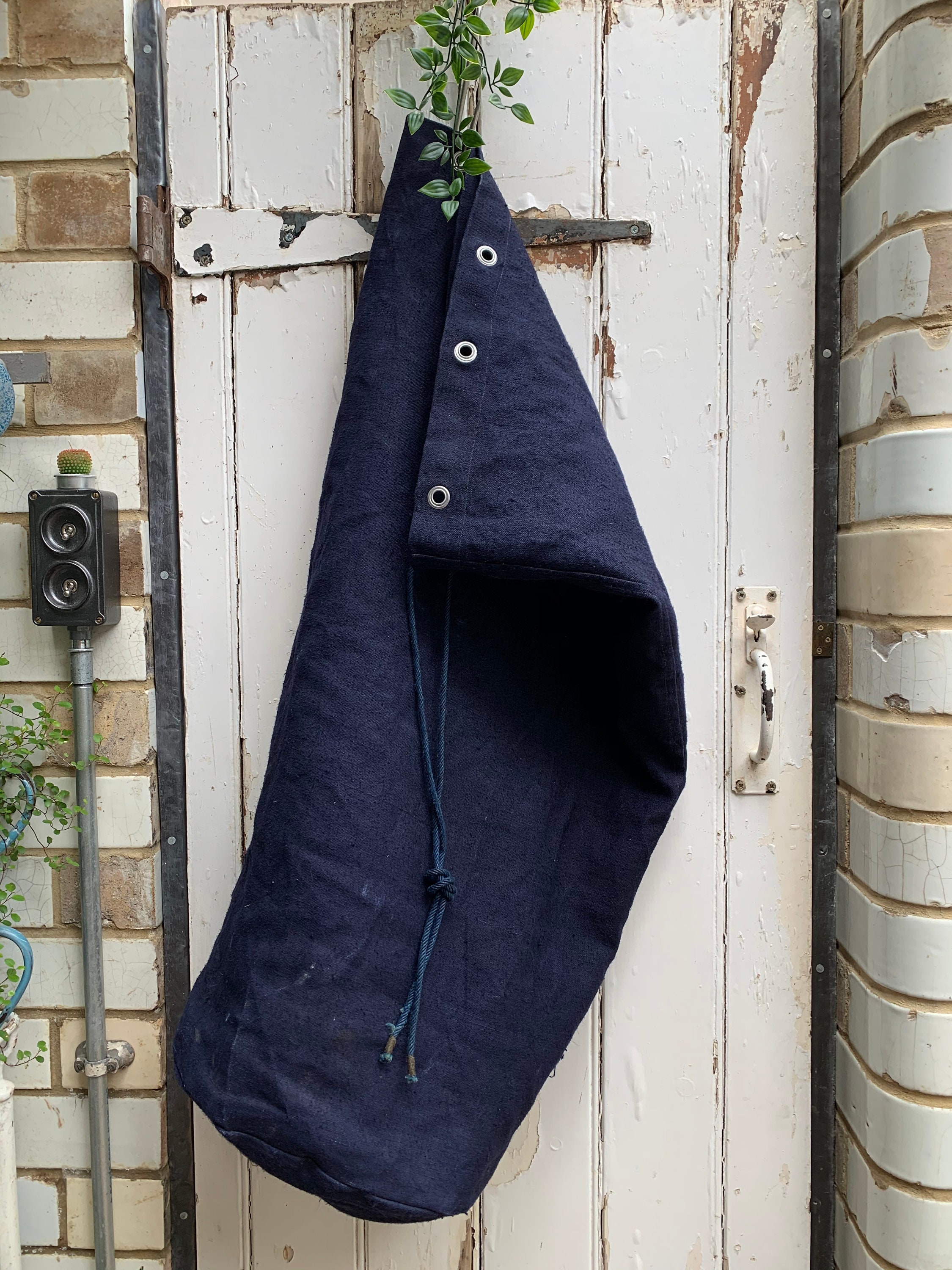 Antique Vintage French Navy Blue Linen Kit Bag Sack - Etsy UK