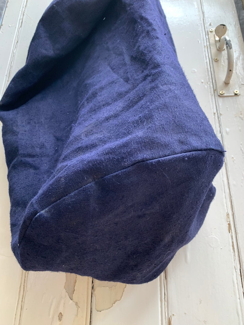 Antique Vintage French Navy Blue Linen Kit Bag Sack - Etsy UK